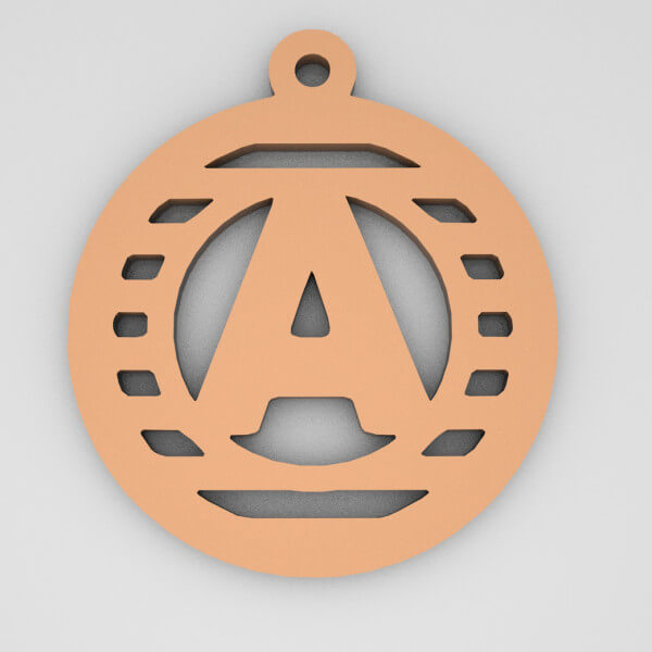 D Monogram Spider Initial Keychain 3d Render Renderhub Gallery