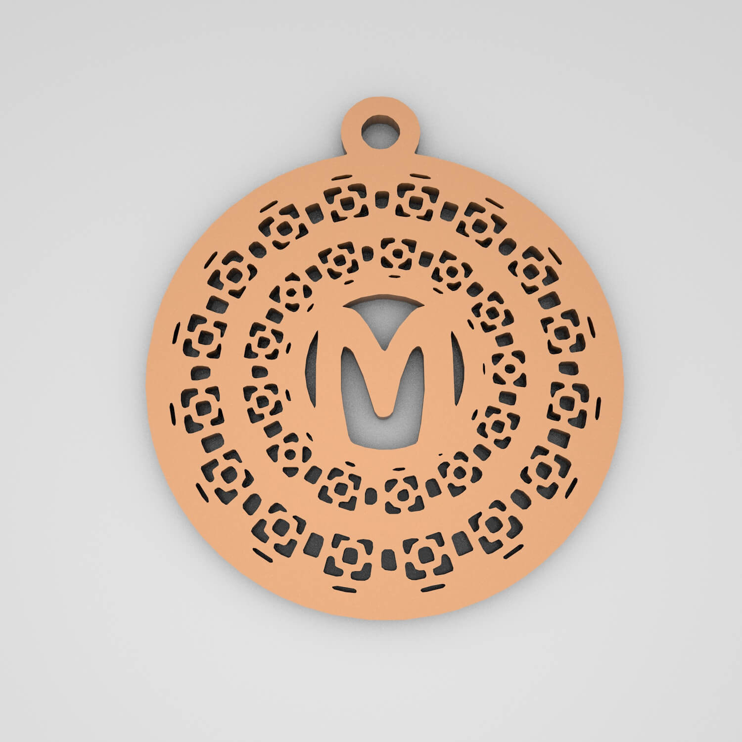 M Monogram Cute Keychain 3D Render, Digital Art by pk3dstore