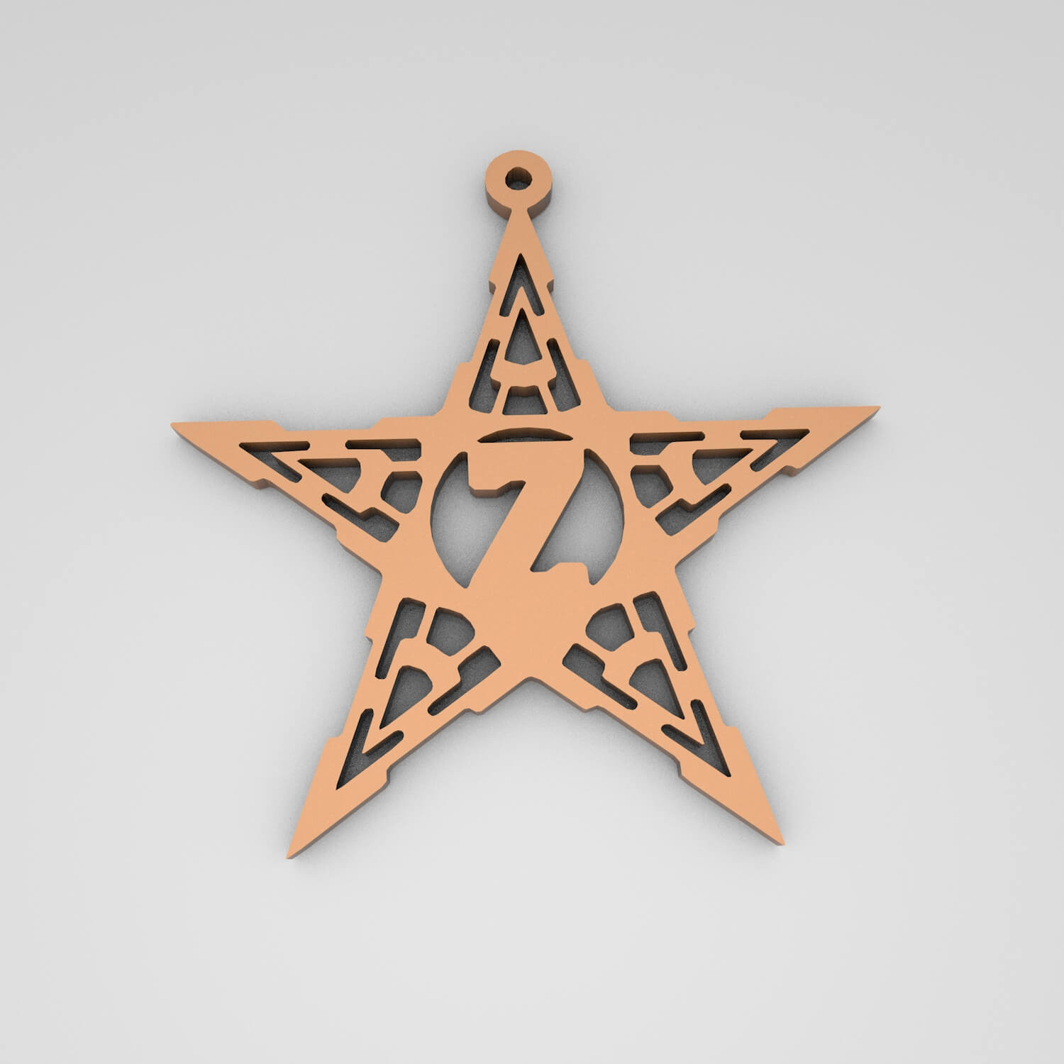Z Star Monogram Cute Keychain 3D Render, Digital Art by pk3dstore
