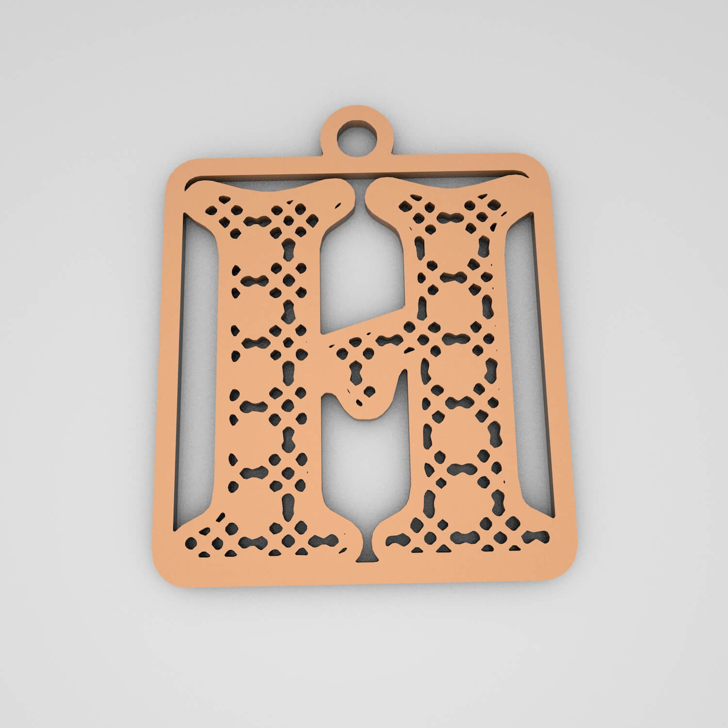 H Initial Stylish Monogram Keychain - 3D Print Model by pk3dstore