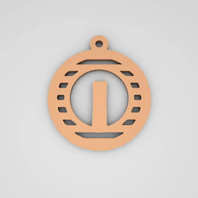 I Initial Stylish Monogram Keychain - 3D Model by pk3dstore