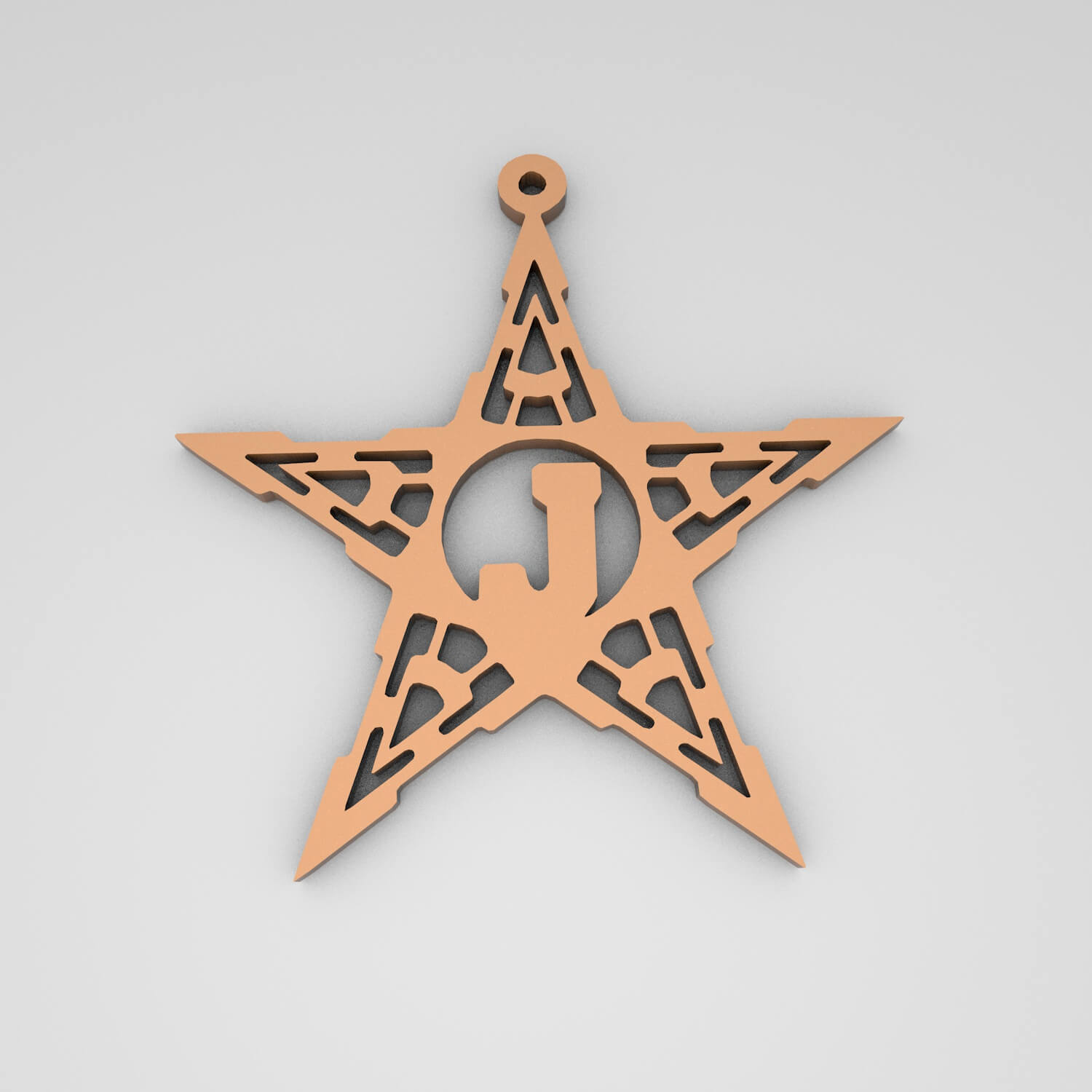 J Star Monogram Cute Keychain - 3D Print Model by pk3dstore