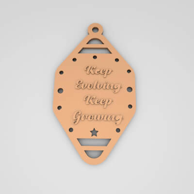 Keep Evolving, Keep Growing Cute Keychain - 3D Model by pk3dstore