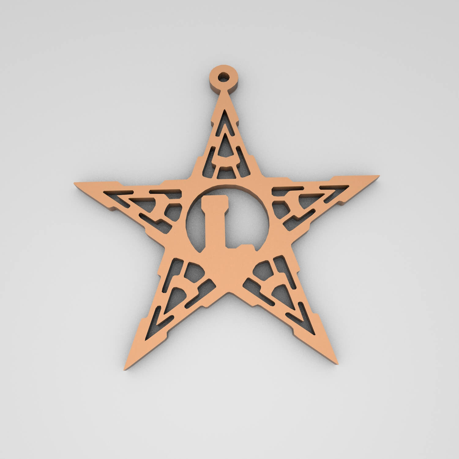 L Star Monogram Cute Keychain - 3D Print Model by pk3dstore