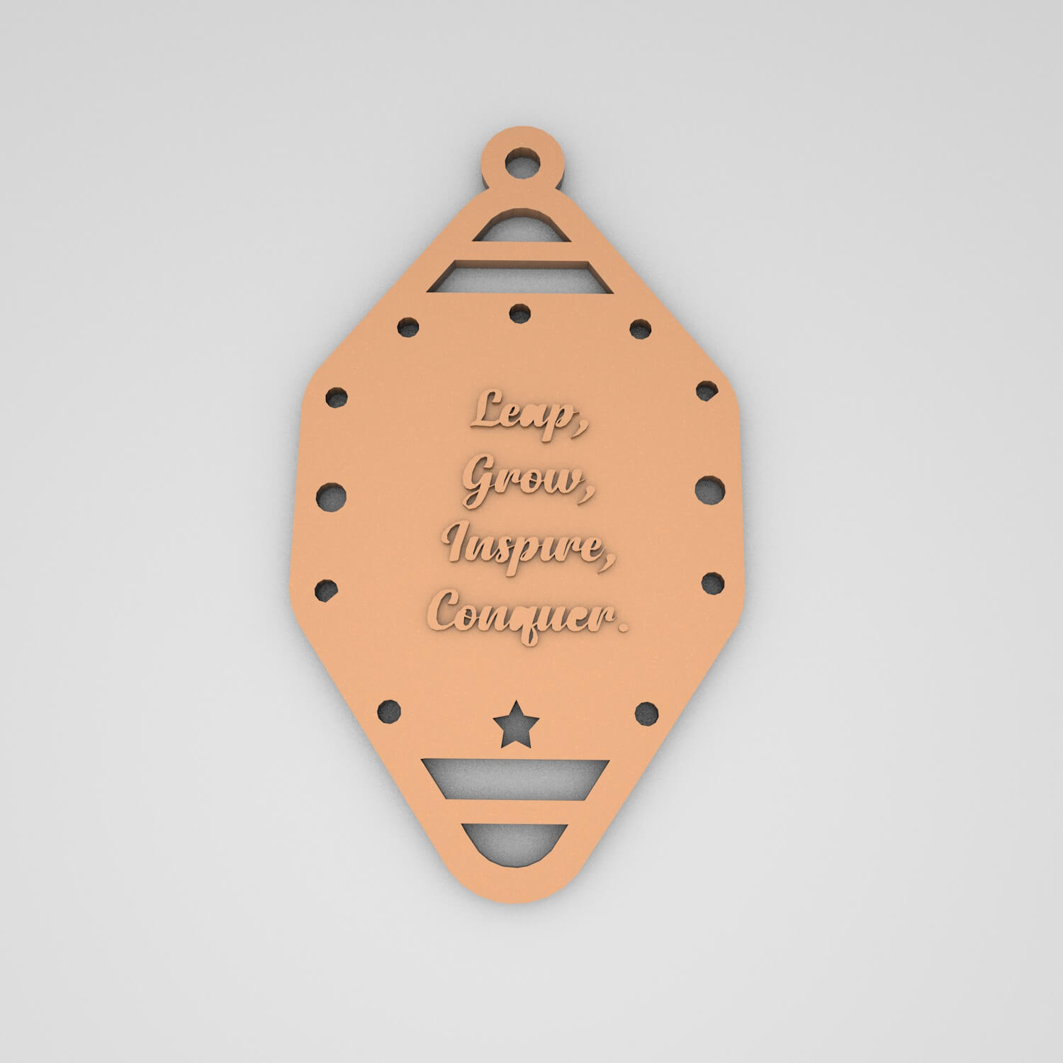 Leap, Grow, Inspire, Conquer Cute Keychain - 3D Print Model by pk3dstore