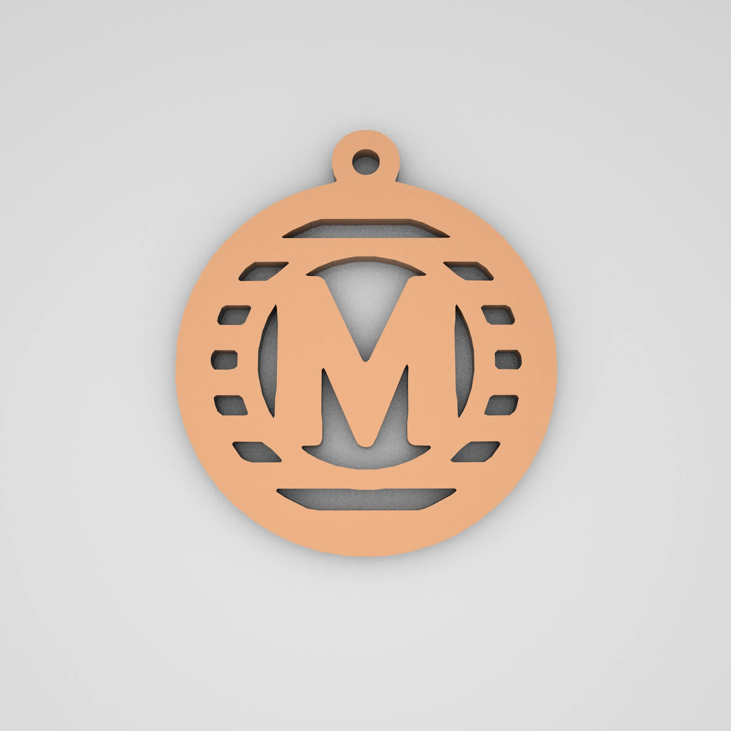 M Initial Stylish Monogram Keychain - 3D Print Model by pk3dstore