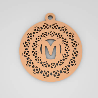 M Monogram Cute Keychain - 3D Print Model by pk3dstore