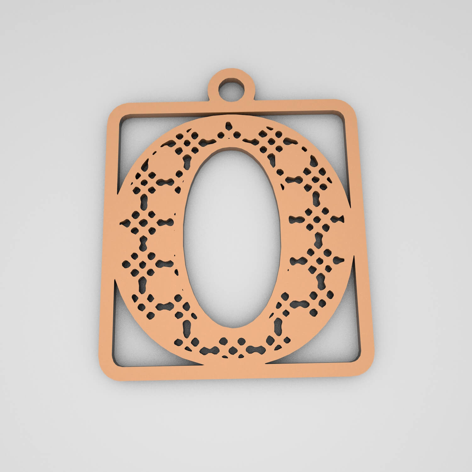O Initial Stylish Monogram Keychain - 3D Model by pk3dstore