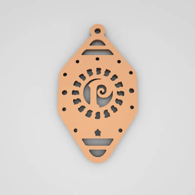 P Initial Monogram Stylish Keychain - Free 3D Model by pk3dstore