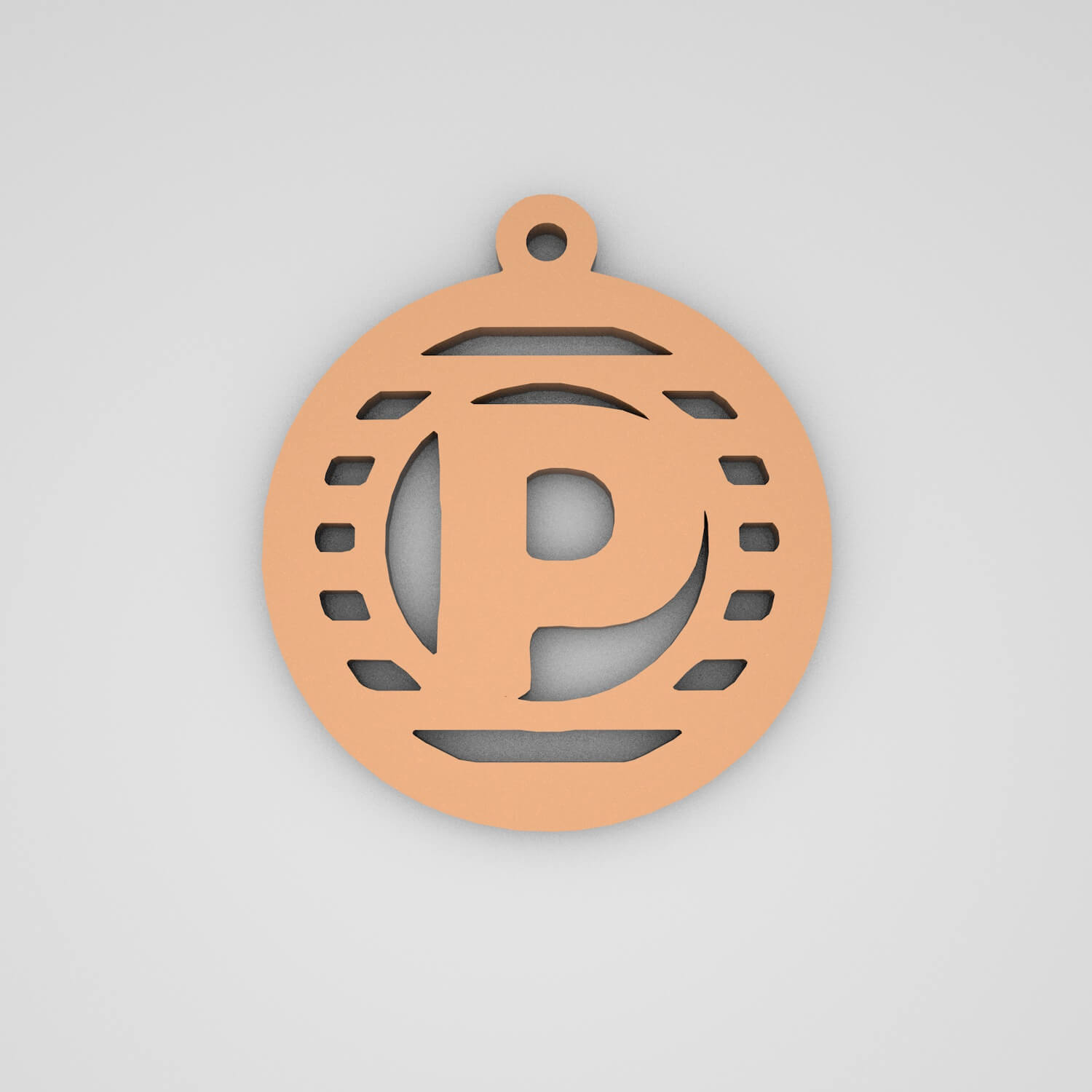 P Initial Stylish Monogram Keychain - 3D Model by pk3dstore