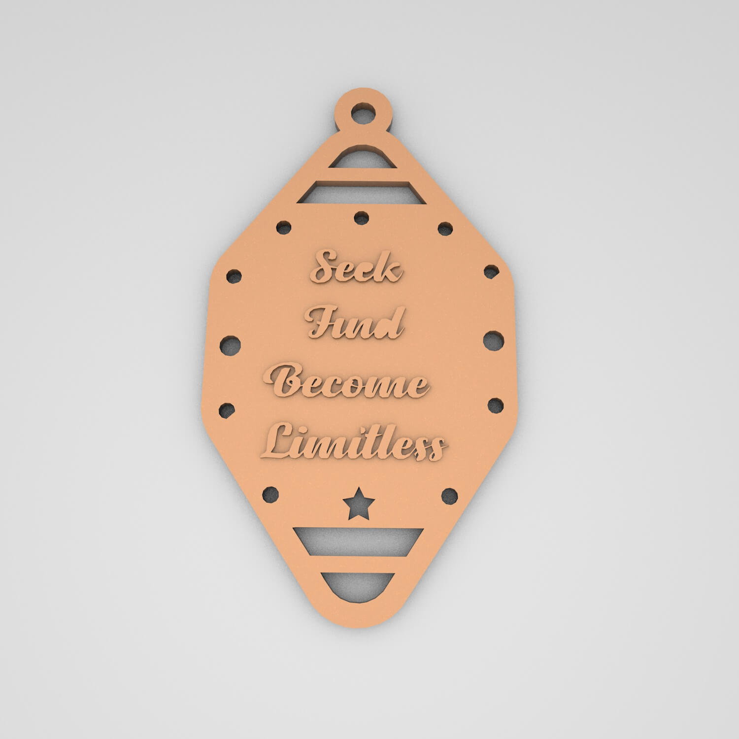 Seek, Find, Become Limitless Cute Keychain - 3D Model by pk3dstore