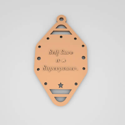 Self Care Is a Superpower Cute Keychain - 3D Print Model by pk3dstore