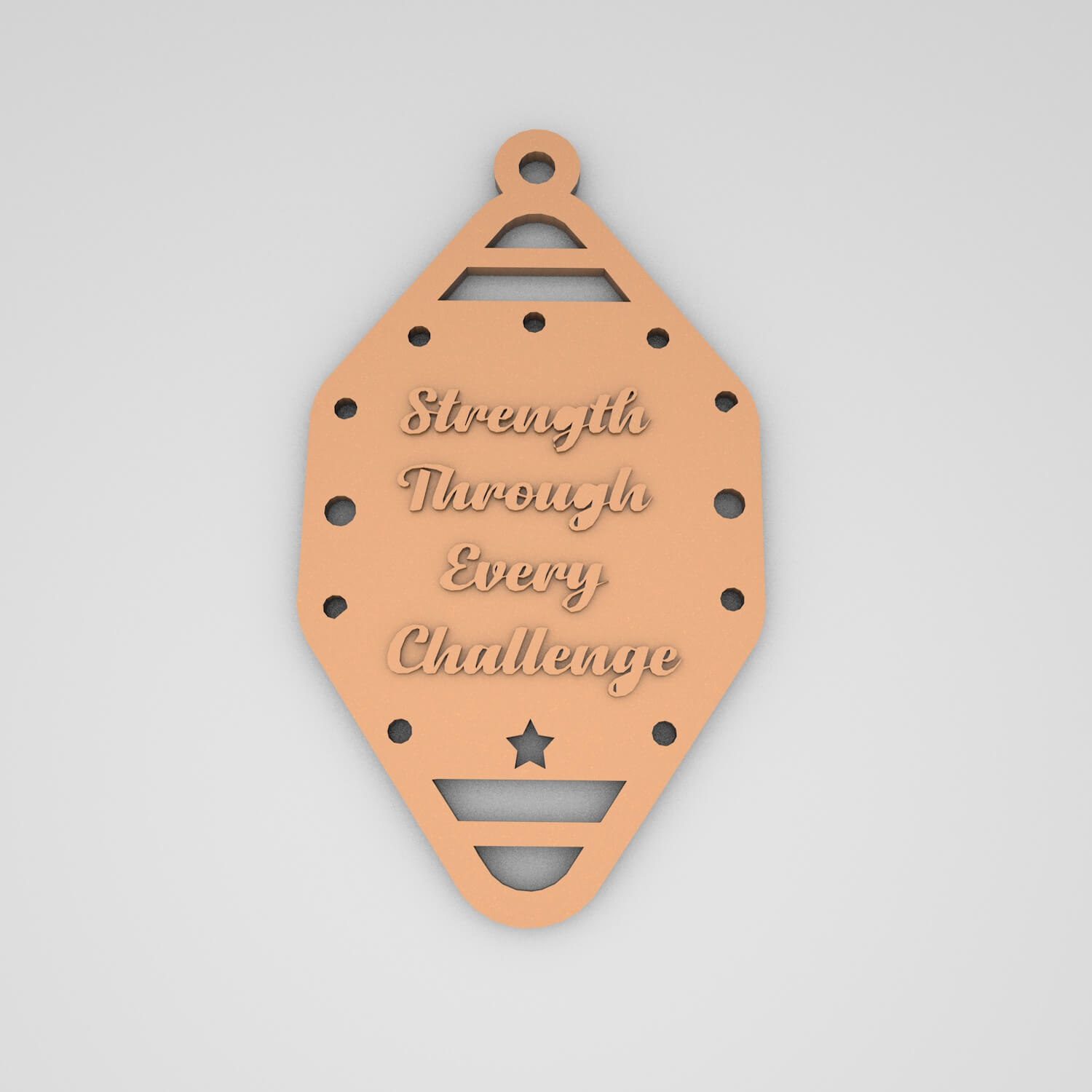 Strength Through Every Challenge Cute Keychain - 3D Model by pk3dstore