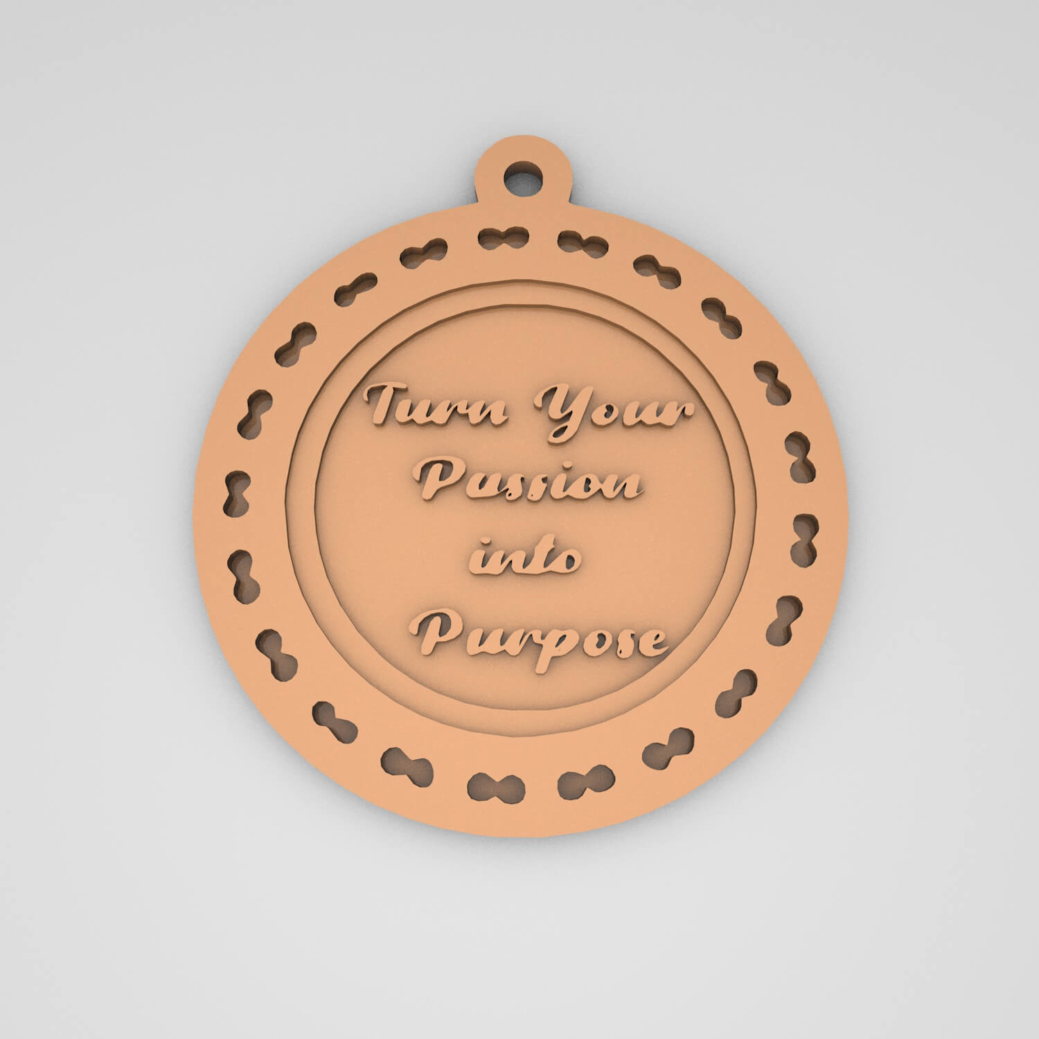 Turn Your Passion Into Purpose Quote Round Keychain - 3D Print Model by ...
