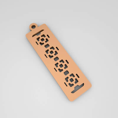 Vertical Bar Pendant Keychain VBPK3 - Free 3D Model by pk3dstore