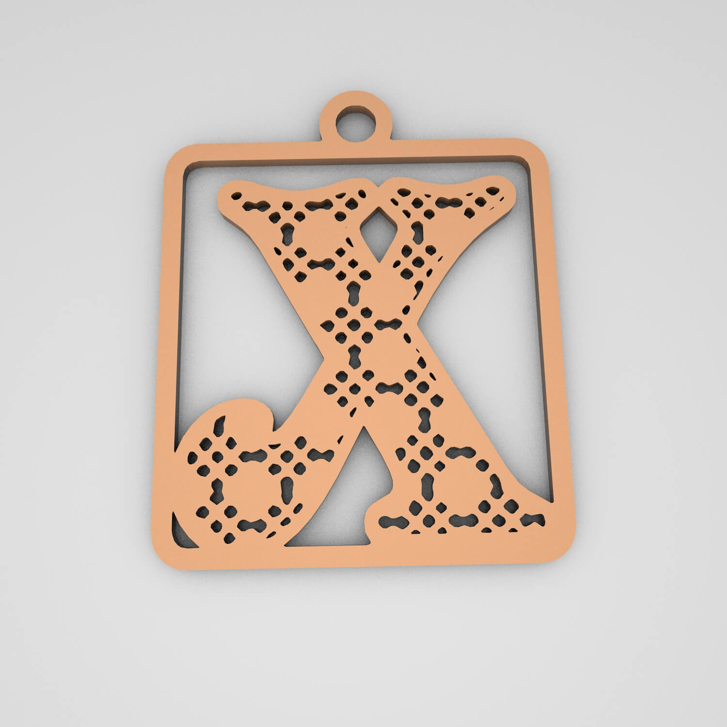 X Initial Stylish Monogram Keychain - Free 3D Print Model by pk3dstore