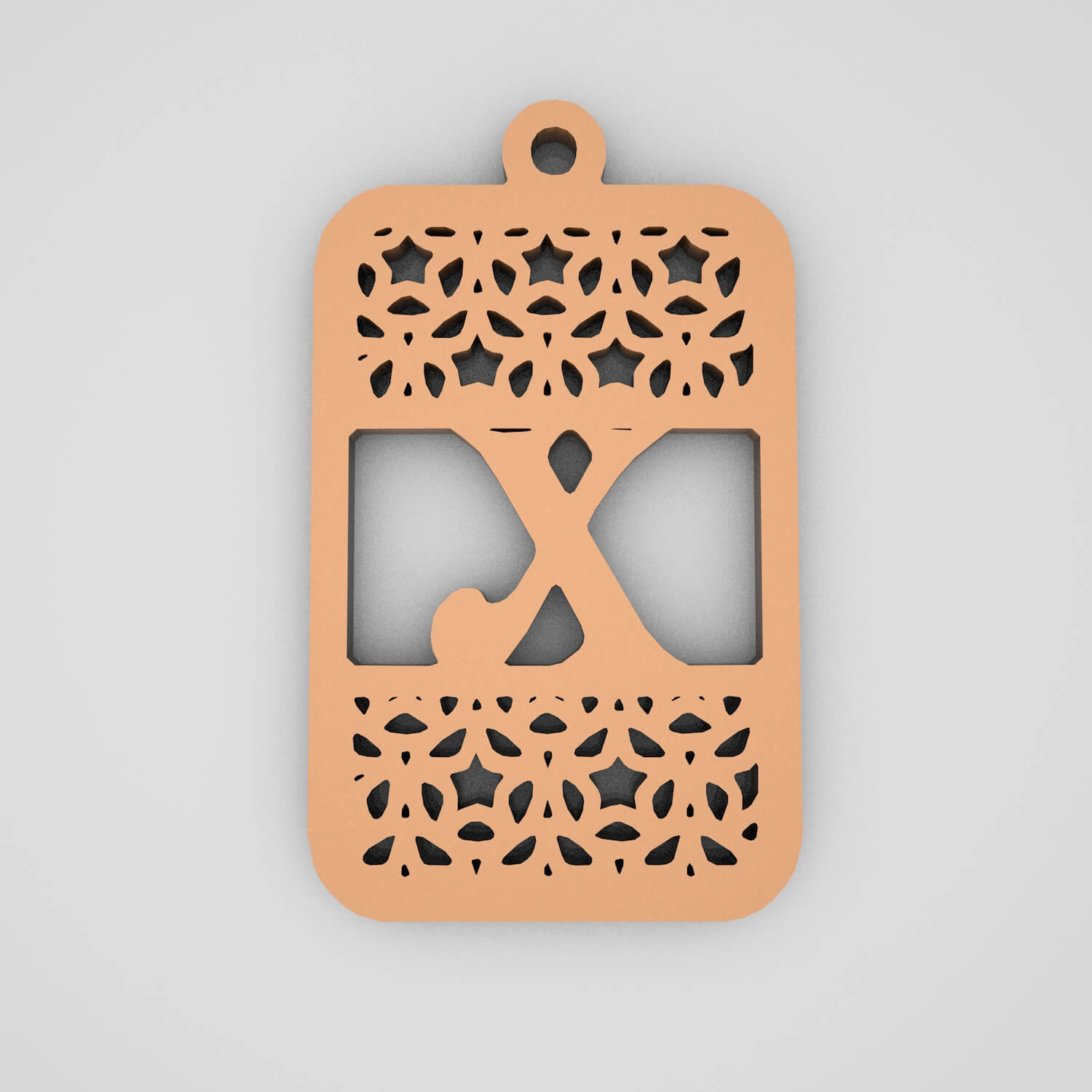 X Rectangle Split Monogram Keychain - 3D Print Model by pk3dstore