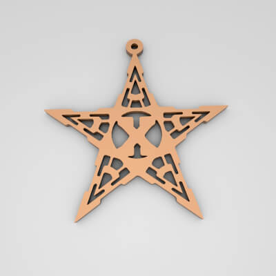 X Star Monogram Cute Keychain - 3D Model by pk3dstore