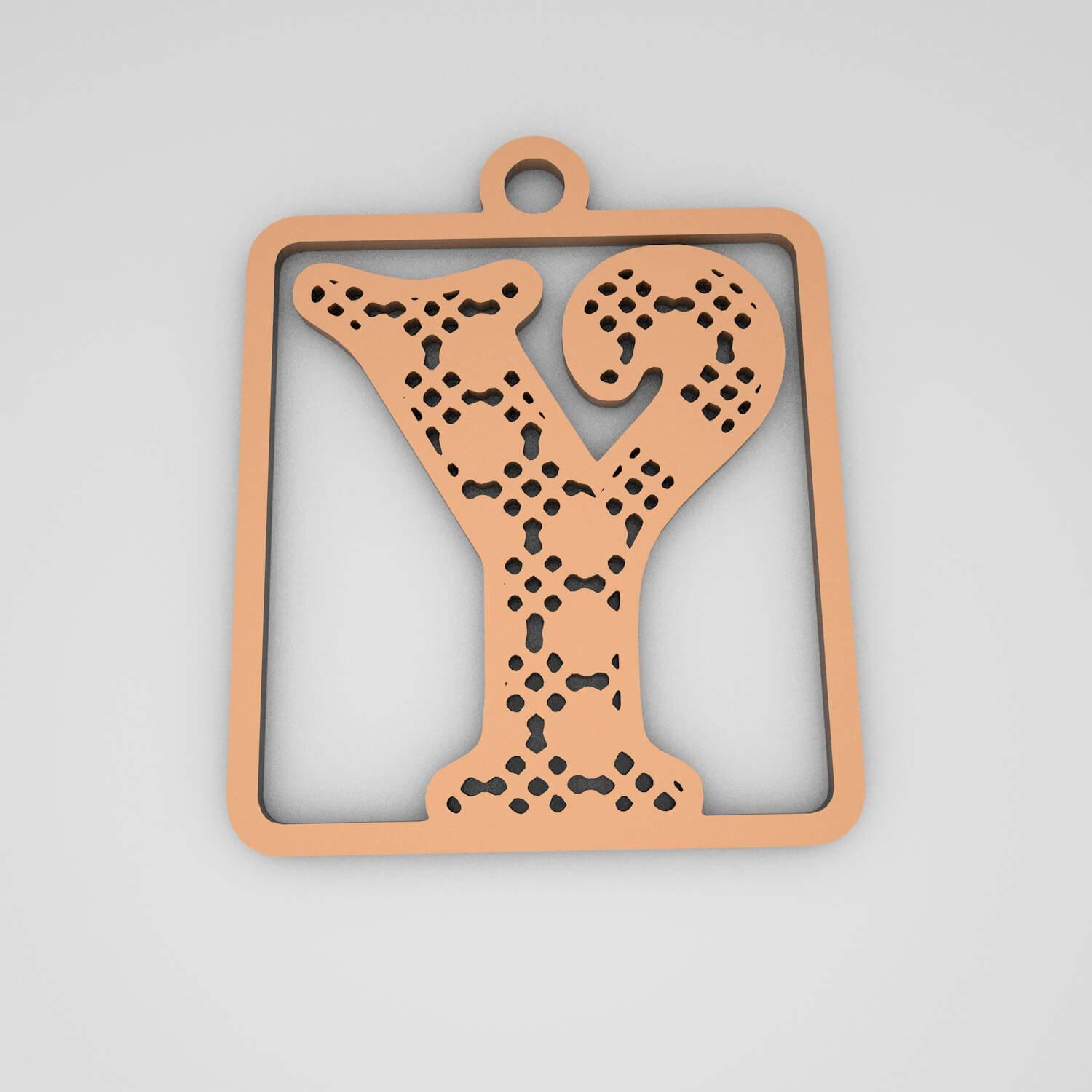 Y Initial Stylish Monogram Keychain - 3D Model by pk3dstore