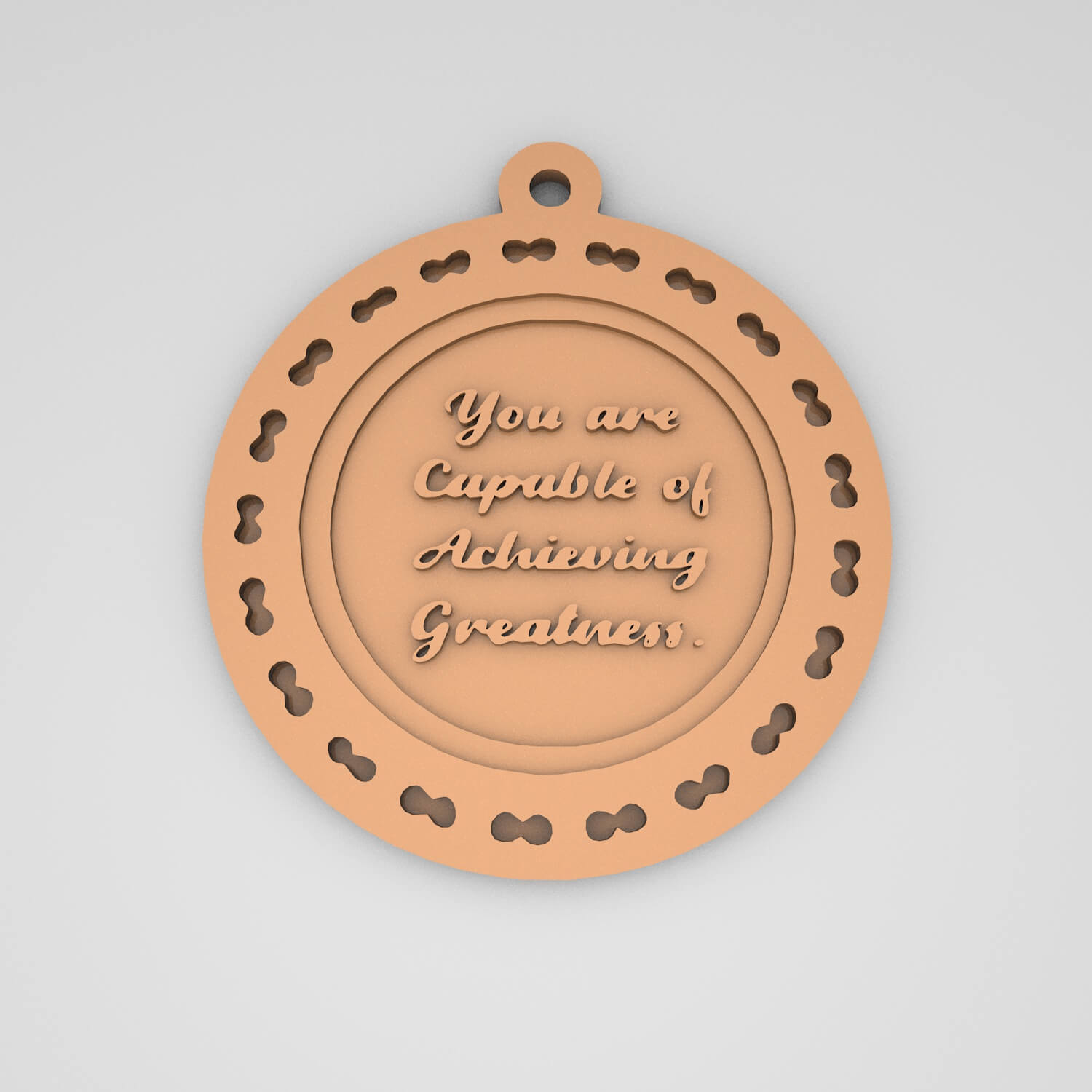 You Are Capable of Achieving Greatness Quote Round Keychain - 3D Model ...