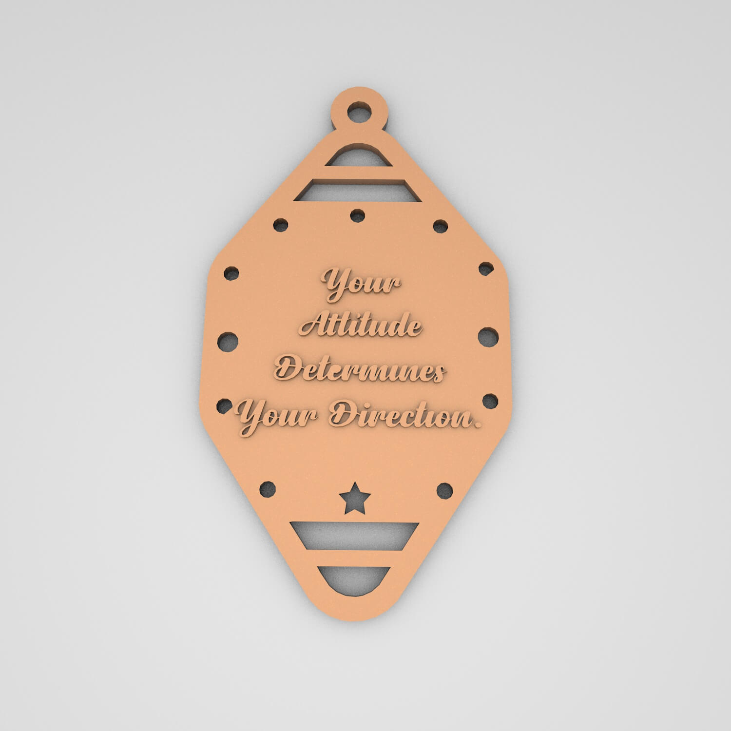 Your Attitude Determines Your Direction Cute Keychain - 3D Print Model ...