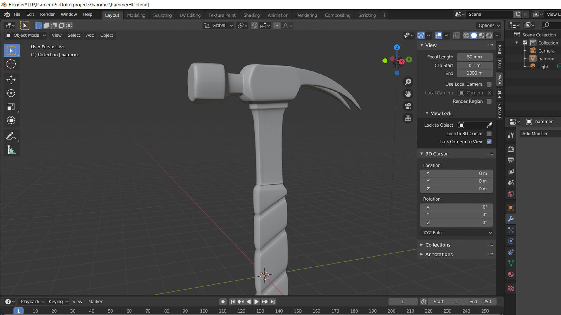 Hammer - Free 3D Model by PlamenBenov