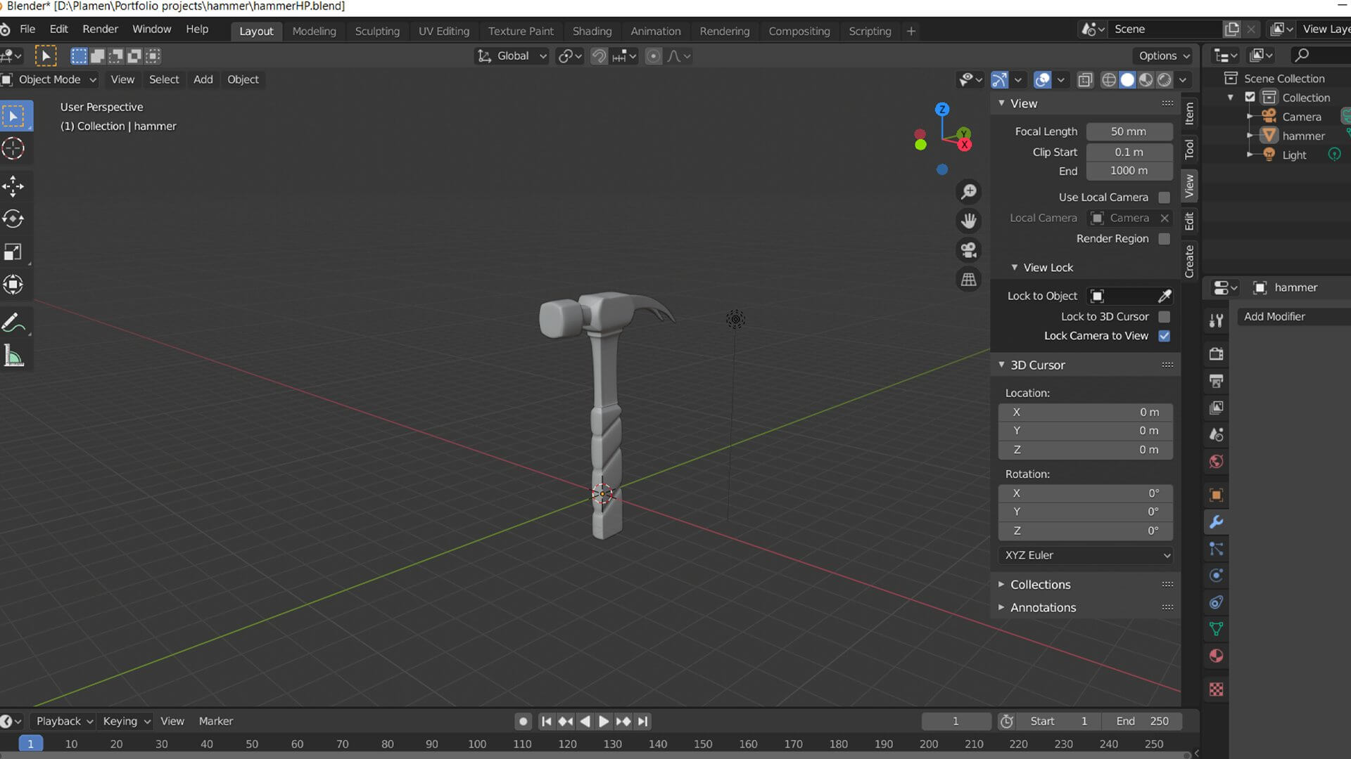 Hammer - Free 3D Model by PlamenBenov