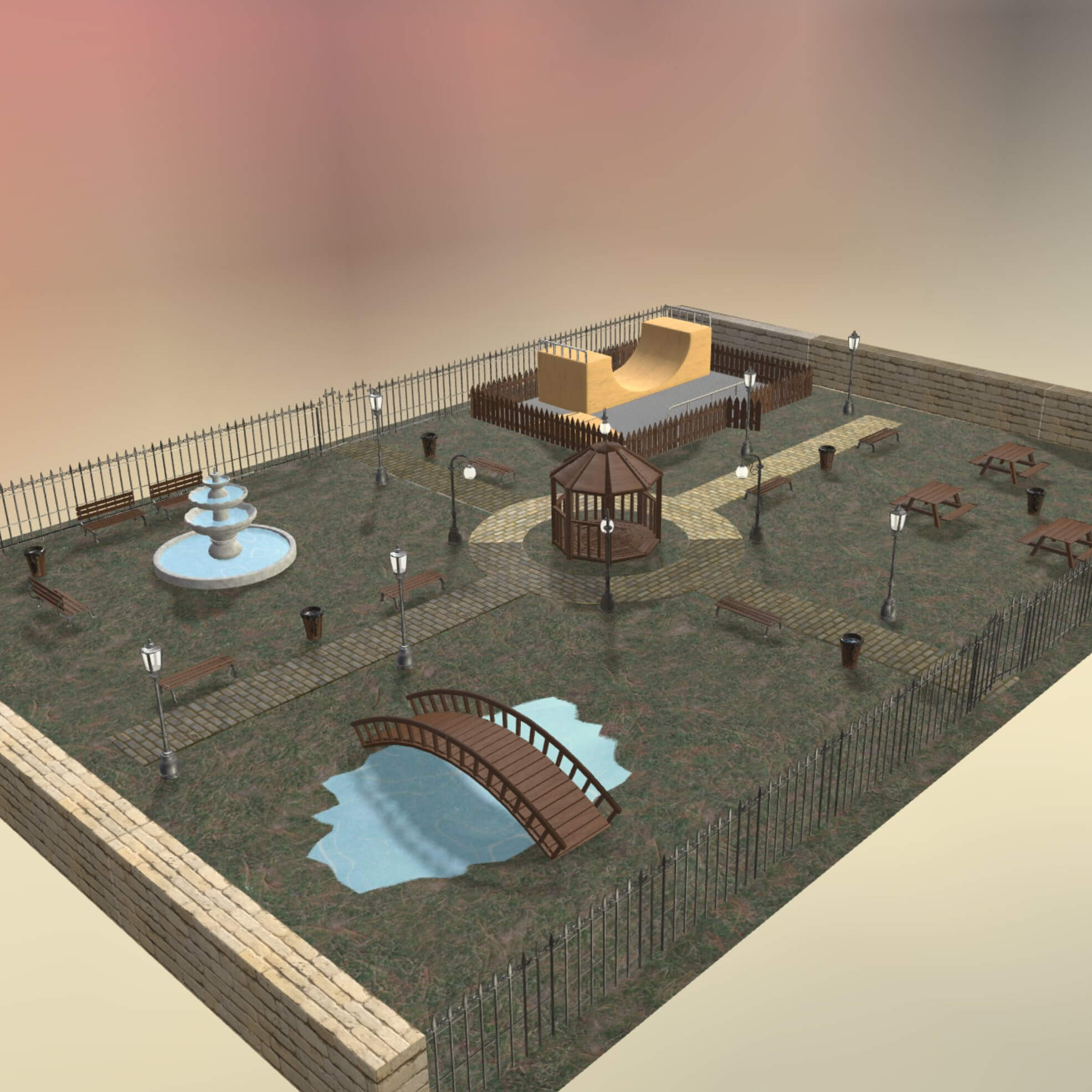 Small Park Assets Collection - Daz Content by player11en