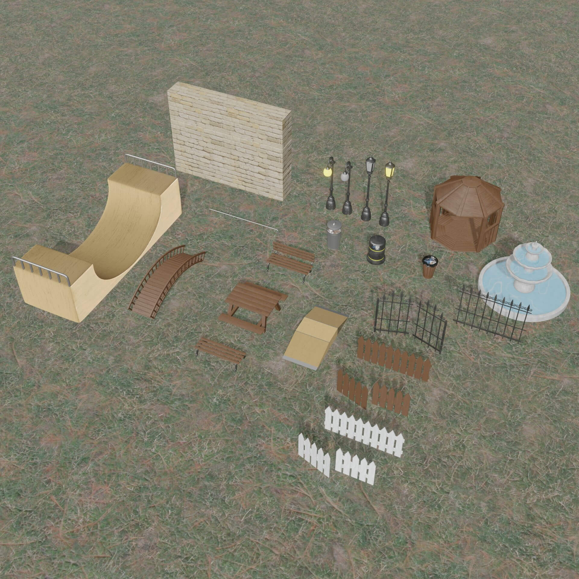 Small Park Assets Collection - Daz Content by player11en