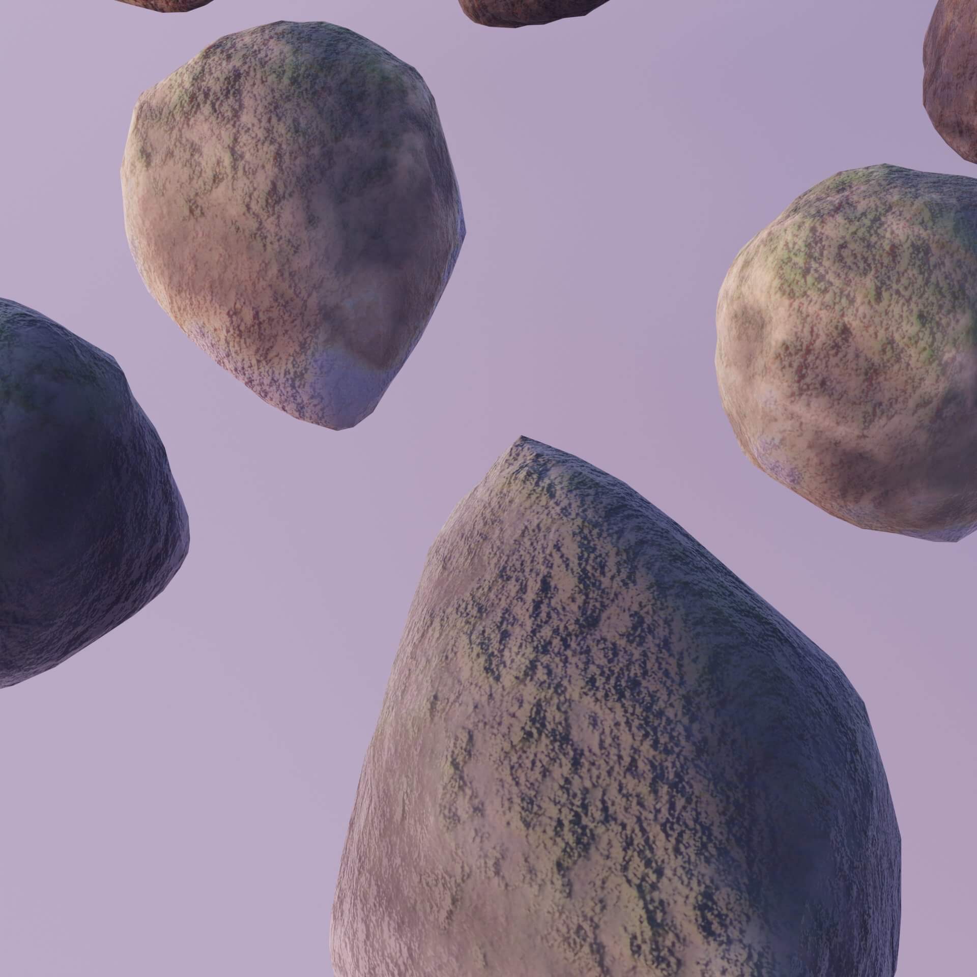 Stones With and Without Moss - 3D Model by player11en