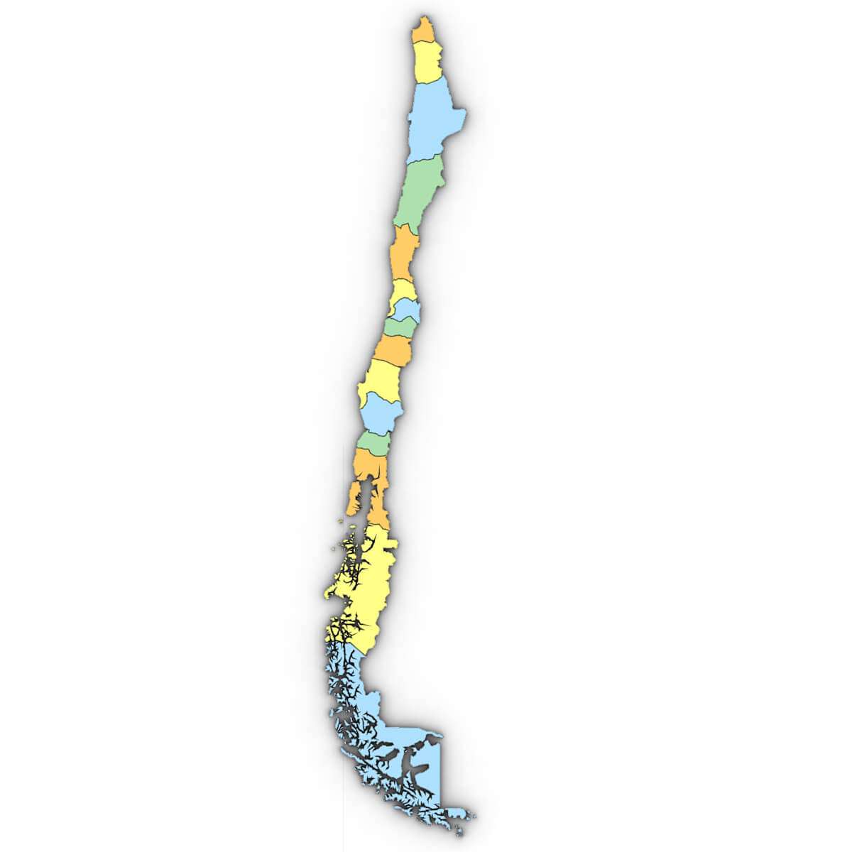 3D Political Map of Chile by Plutonius3d
