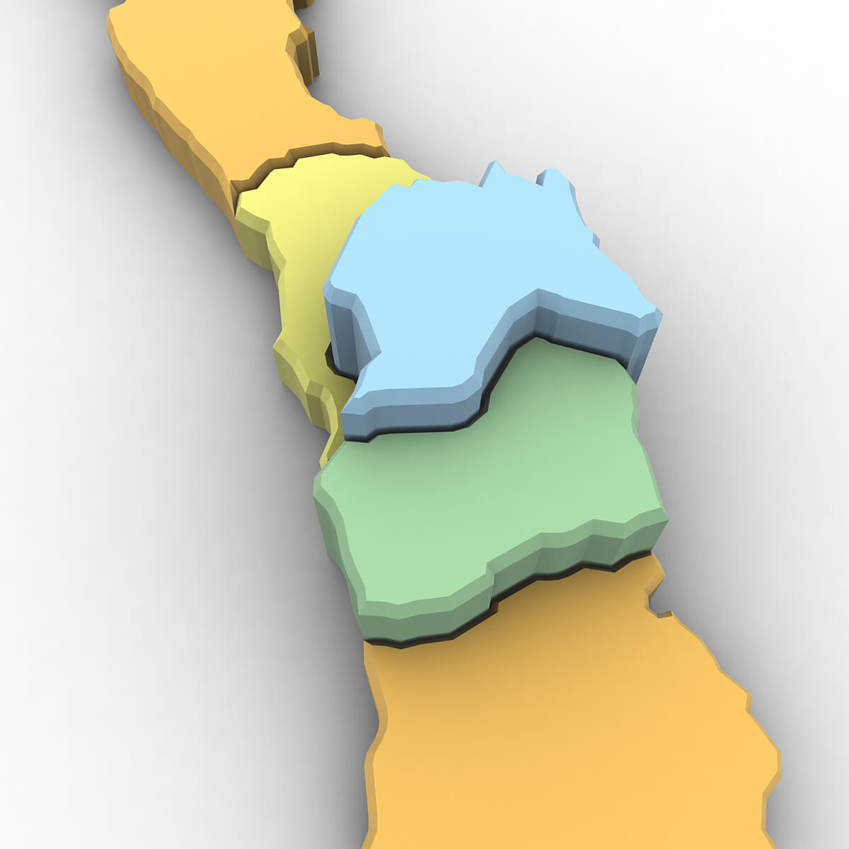3D Political Map of Chile by Plutonius3d