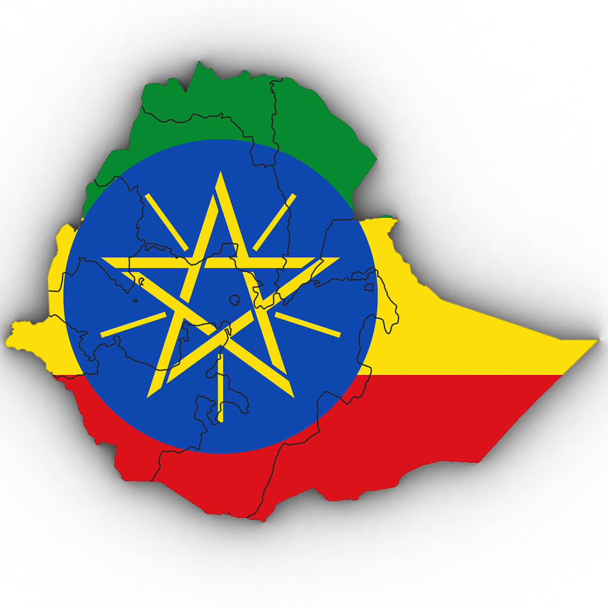 3D Political Map of Ethiopia by Plutonius3d