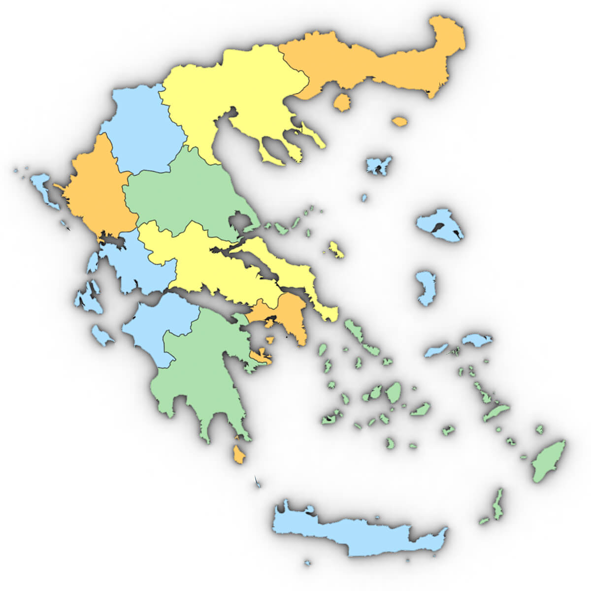 3D Political Map of Greece by Plutonius3d