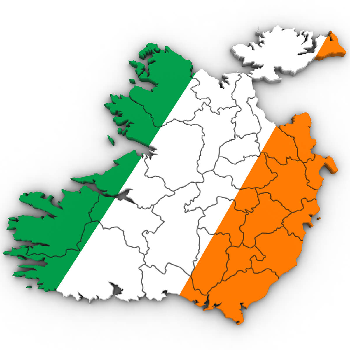 3D Political Map of Ireland by Plutonius3d