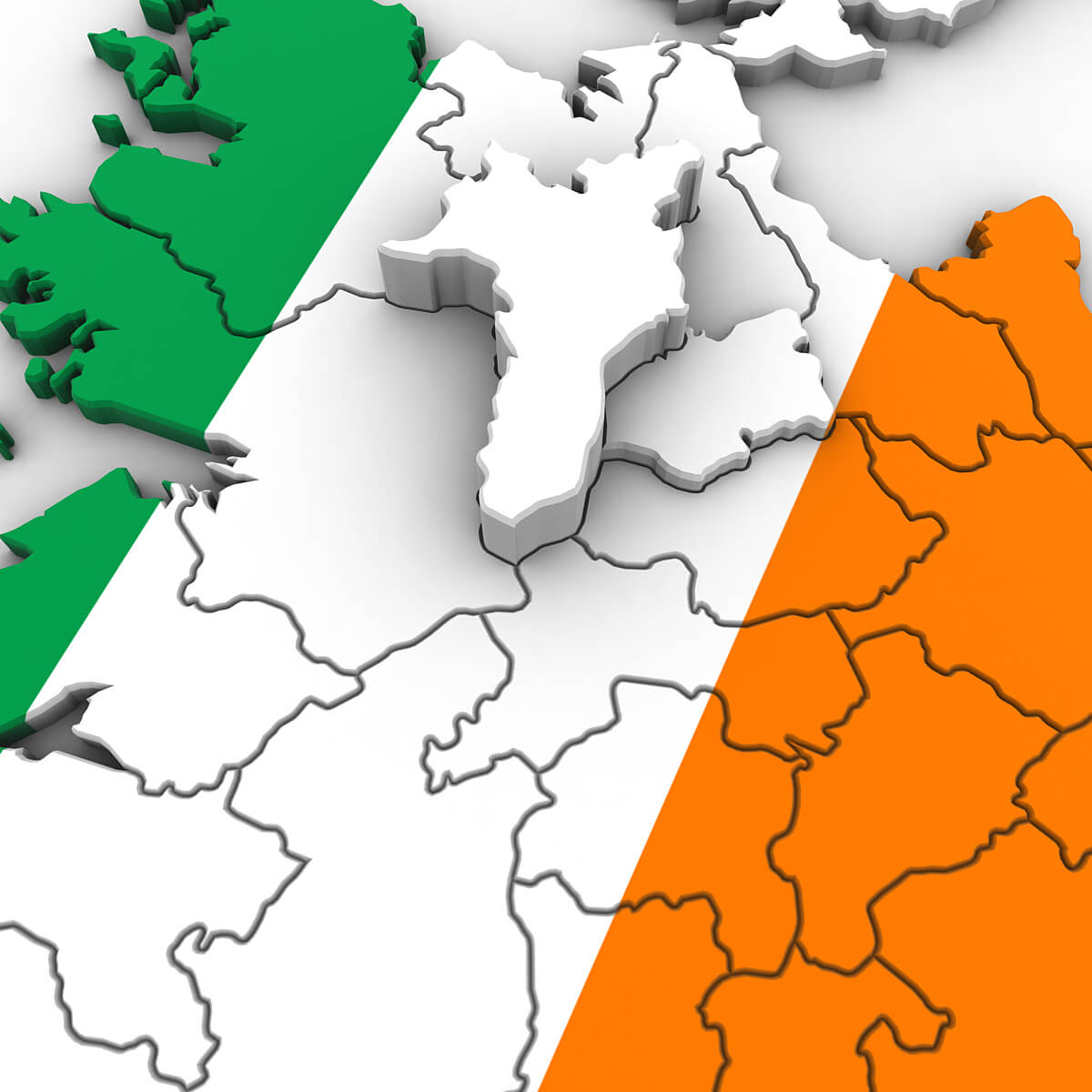 3D Political Map of Ireland by Plutonius3d