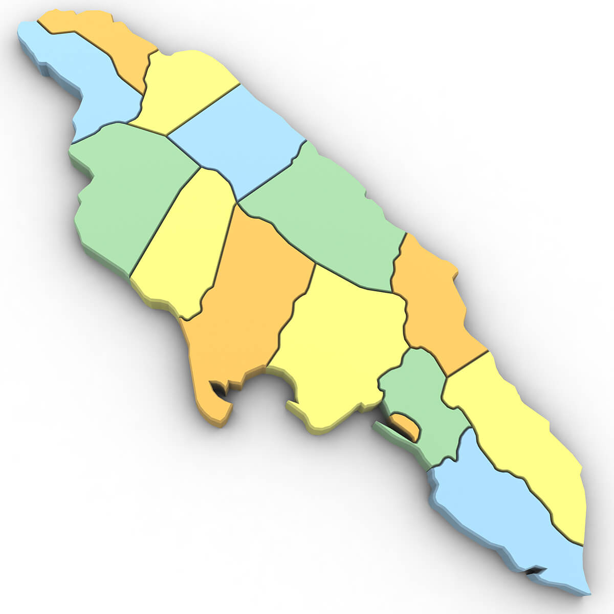 3D Political Map of Jamaica by Plutonius3d
