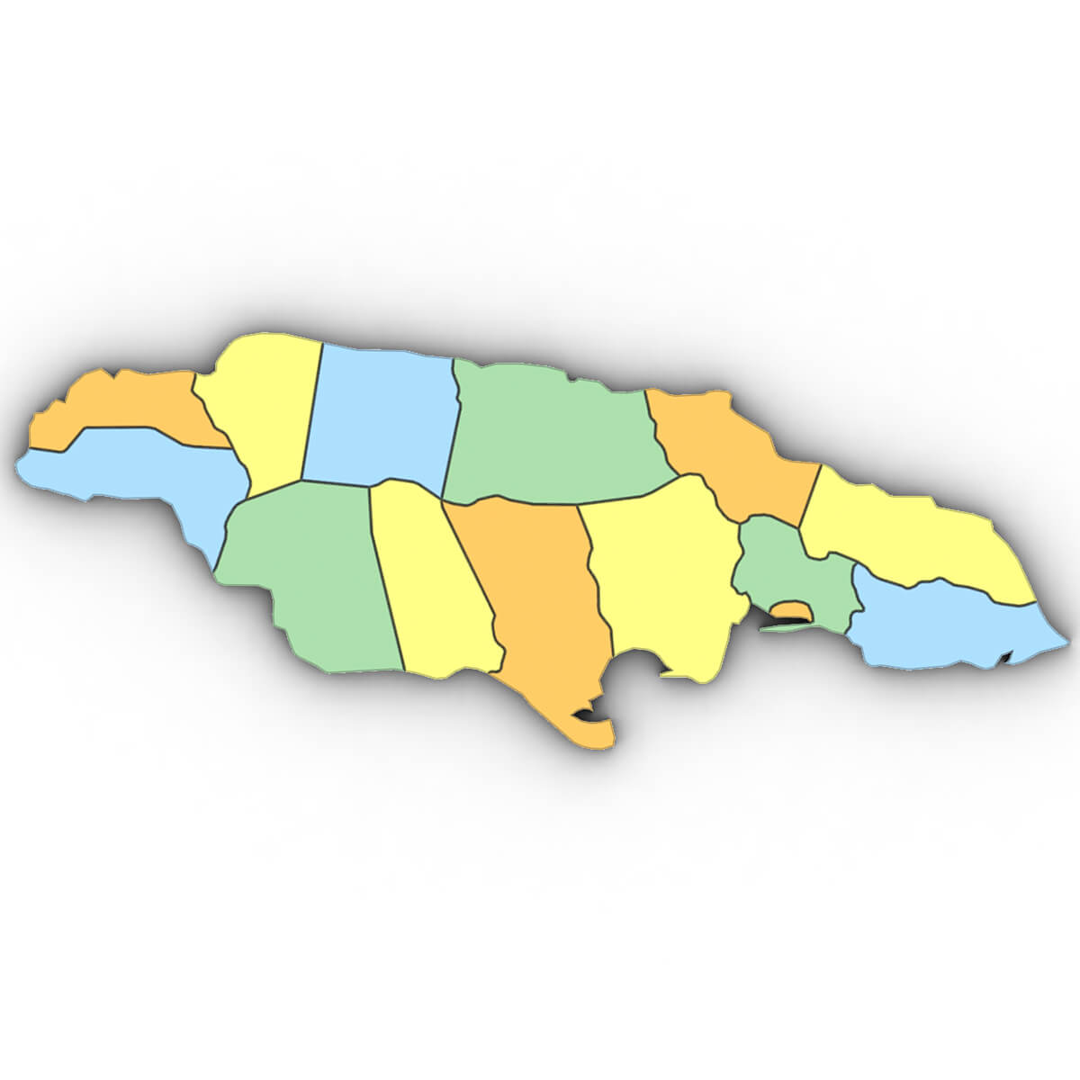 3D Political Map of Jamaica by Plutonius3d