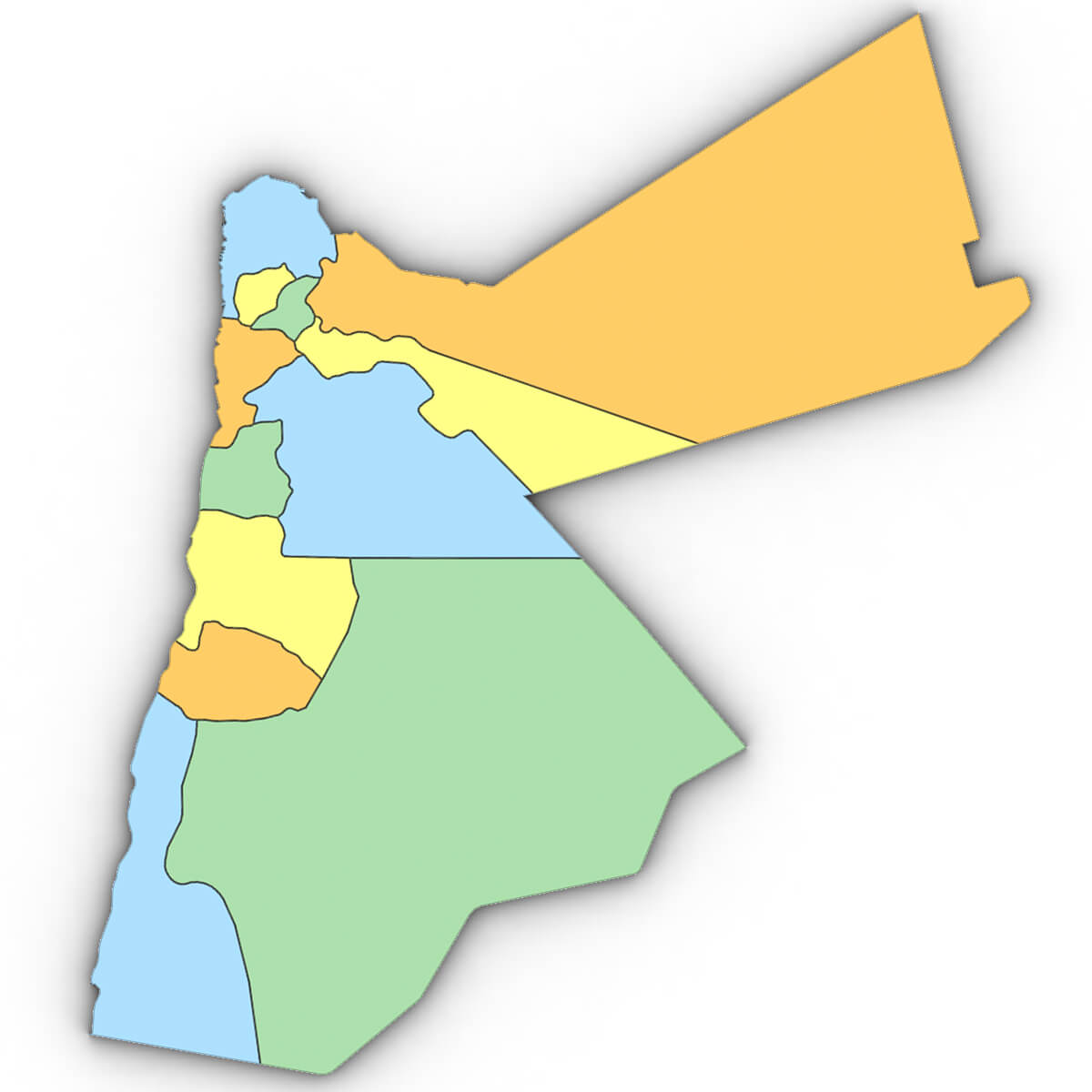 3D Political Map of Jordan by Plutonius3d