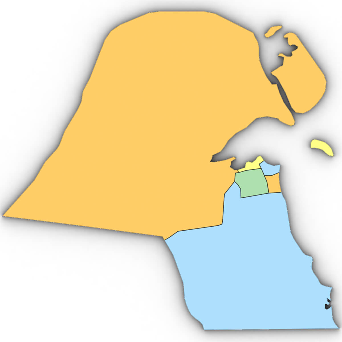 3D Political Map of Kuwait by Plutonius3d