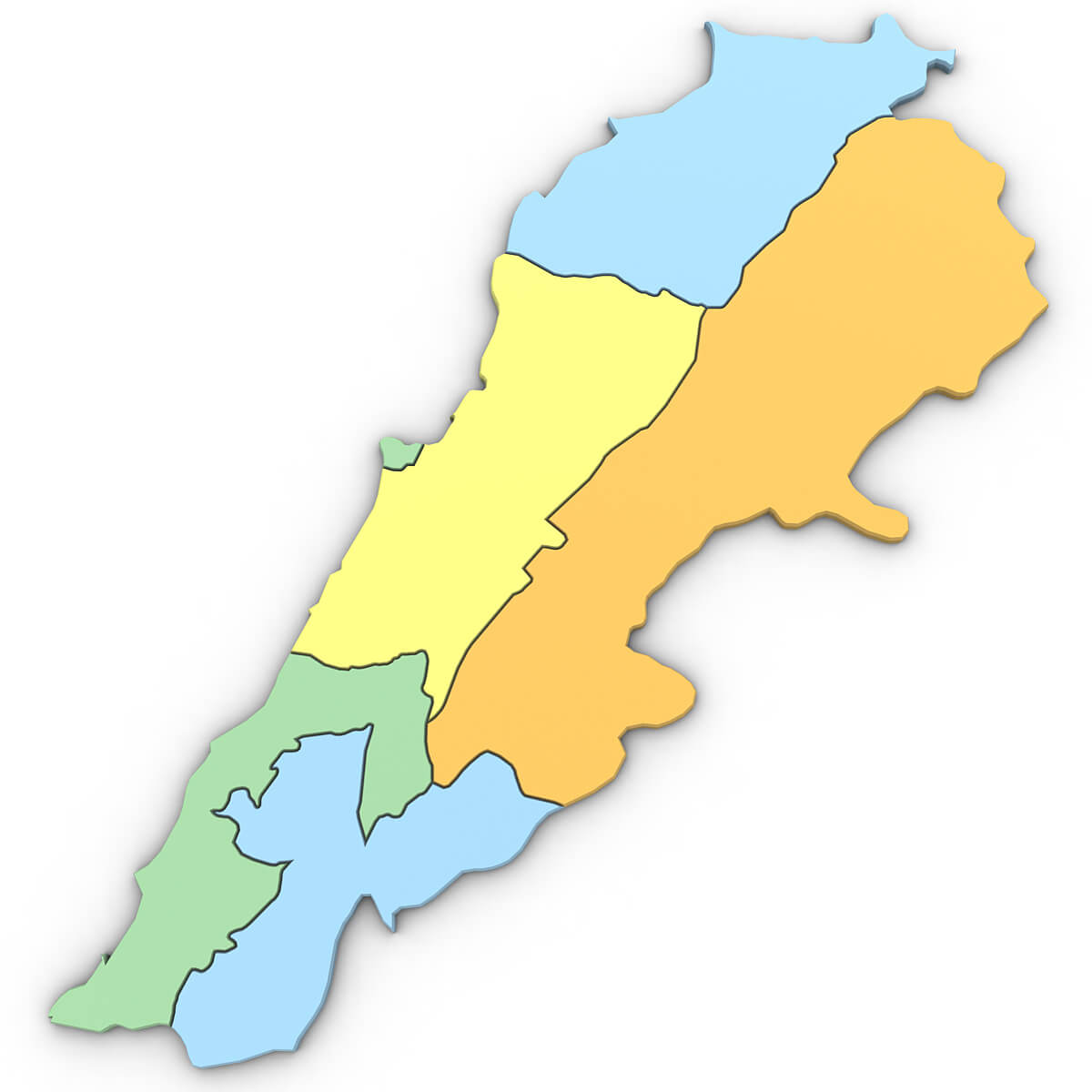 3D Political Map of Lebanon by Plutonius3d