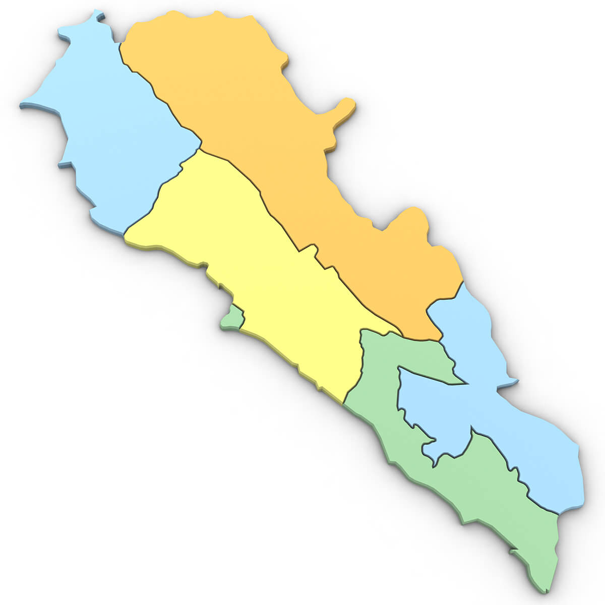 3D Political Map of Lebanon by Plutonius3d