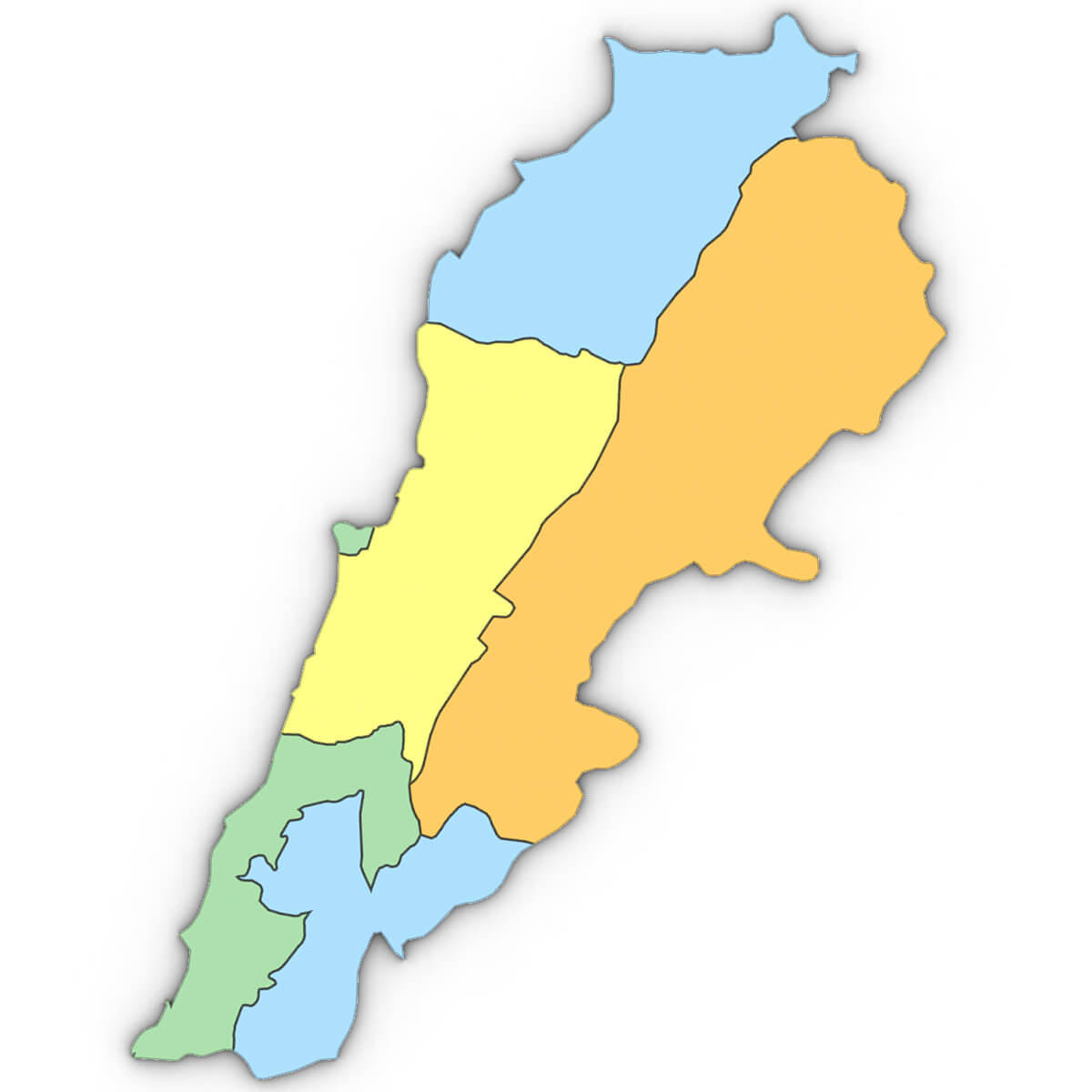 3D Political Map of Lebanon by Plutonius3d