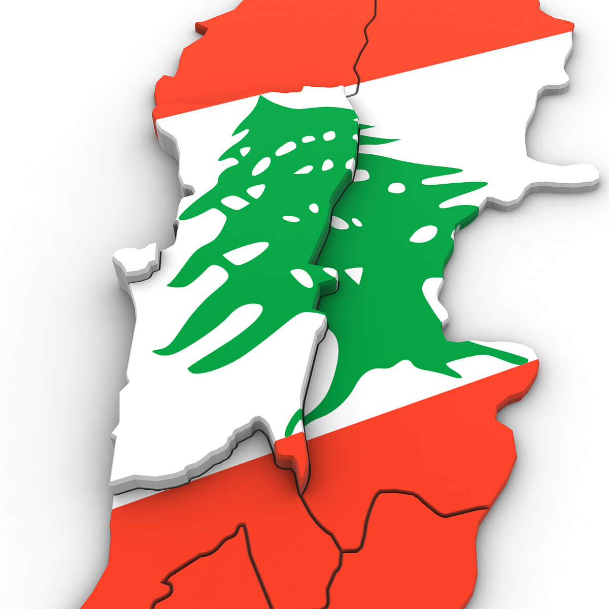 3D Political Map of Lebanon by Plutonius3d