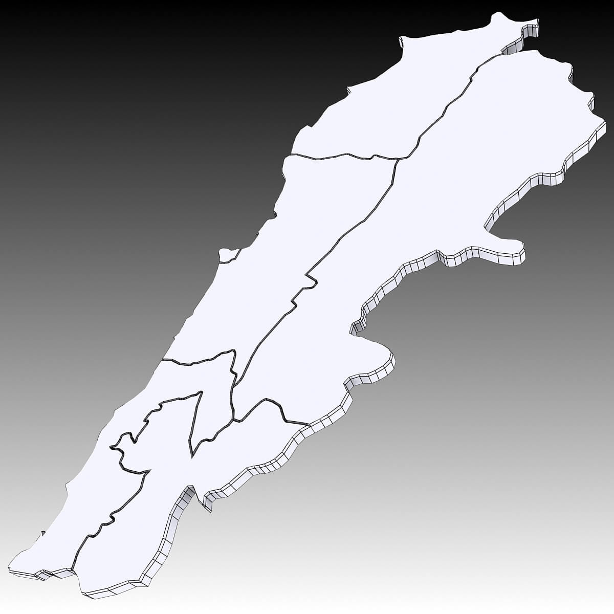 3D Political Map of Lebanon by Plutonius3d