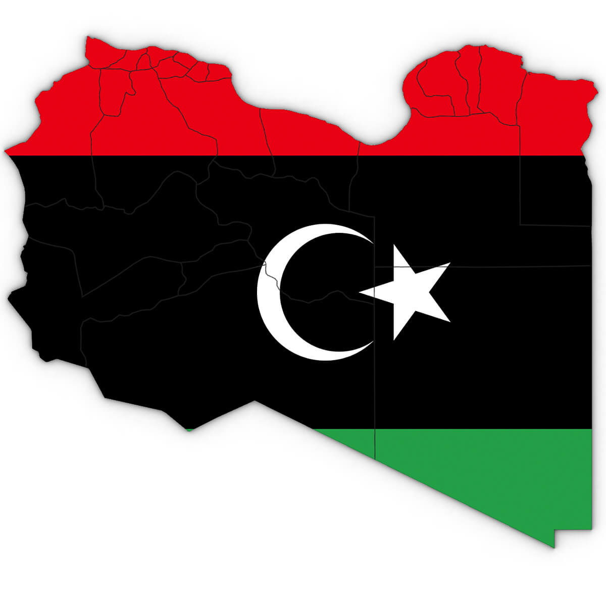 3D Political Map of Libya by Plutonius3d