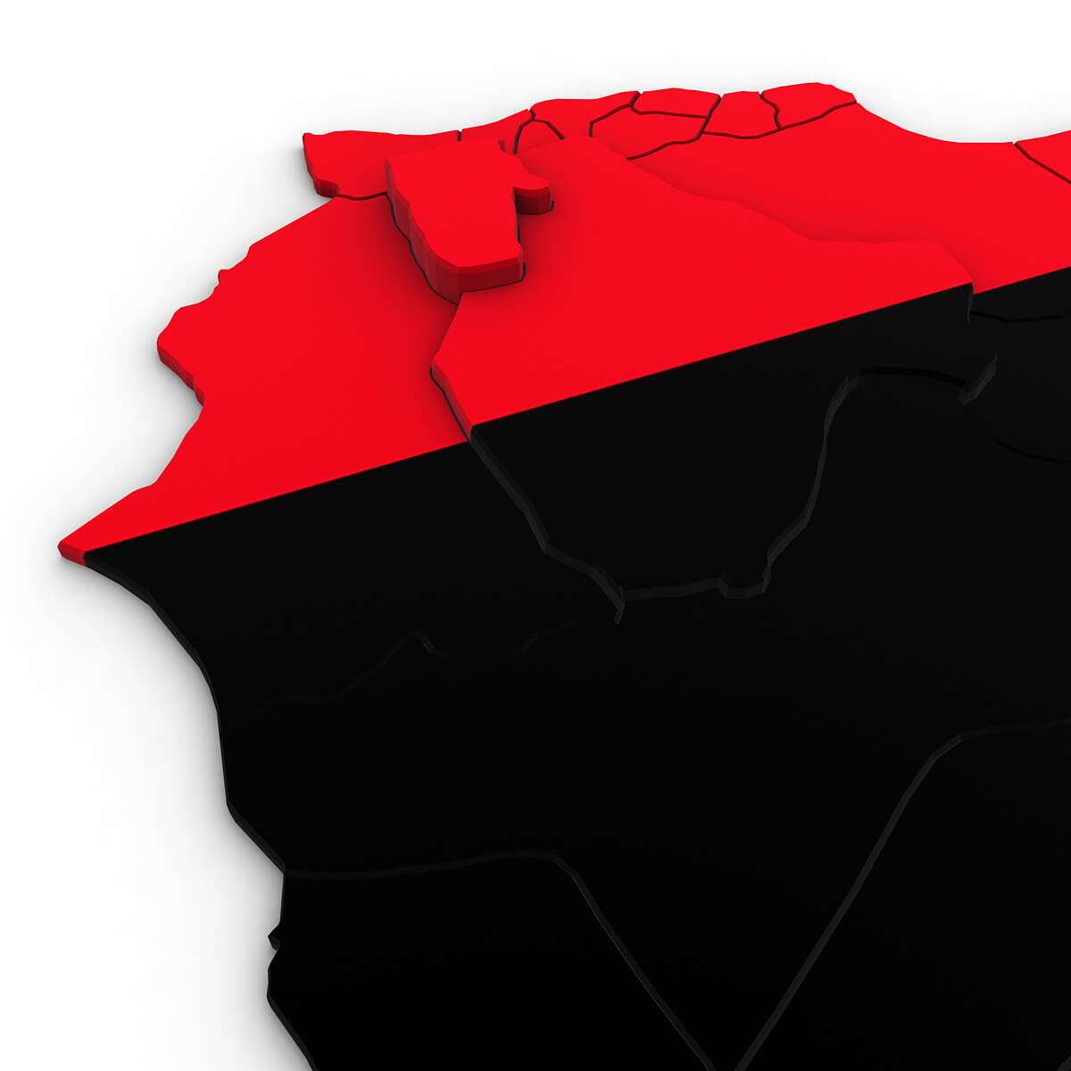 3D Political Map of Libya by Plutonius3d
