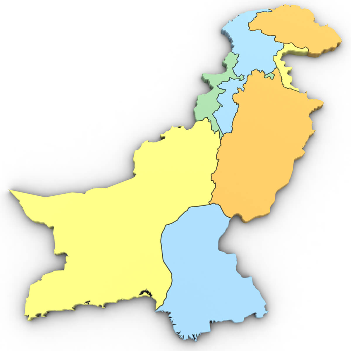 3D Political Map of Pakistan by Plutonius3d