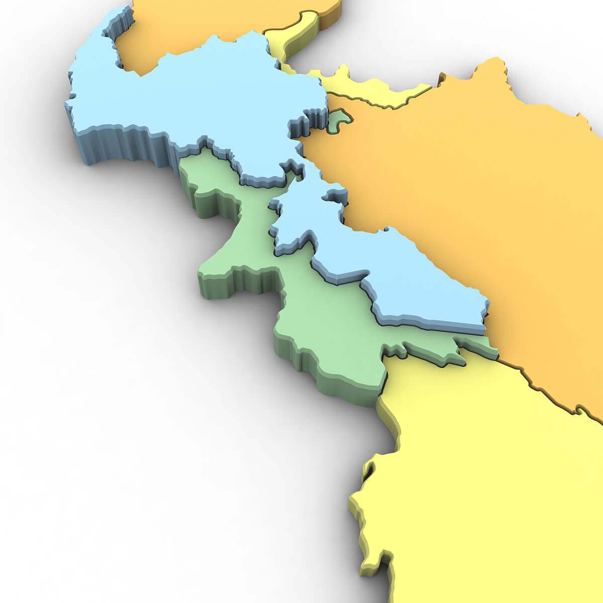 3D Political Map of Pakistan by Plutonius3d
