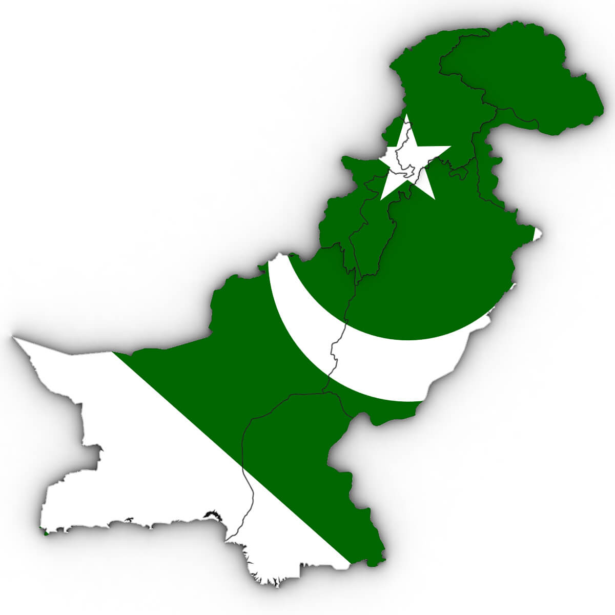 3D Political Map of Pakistan by Plutonius3d